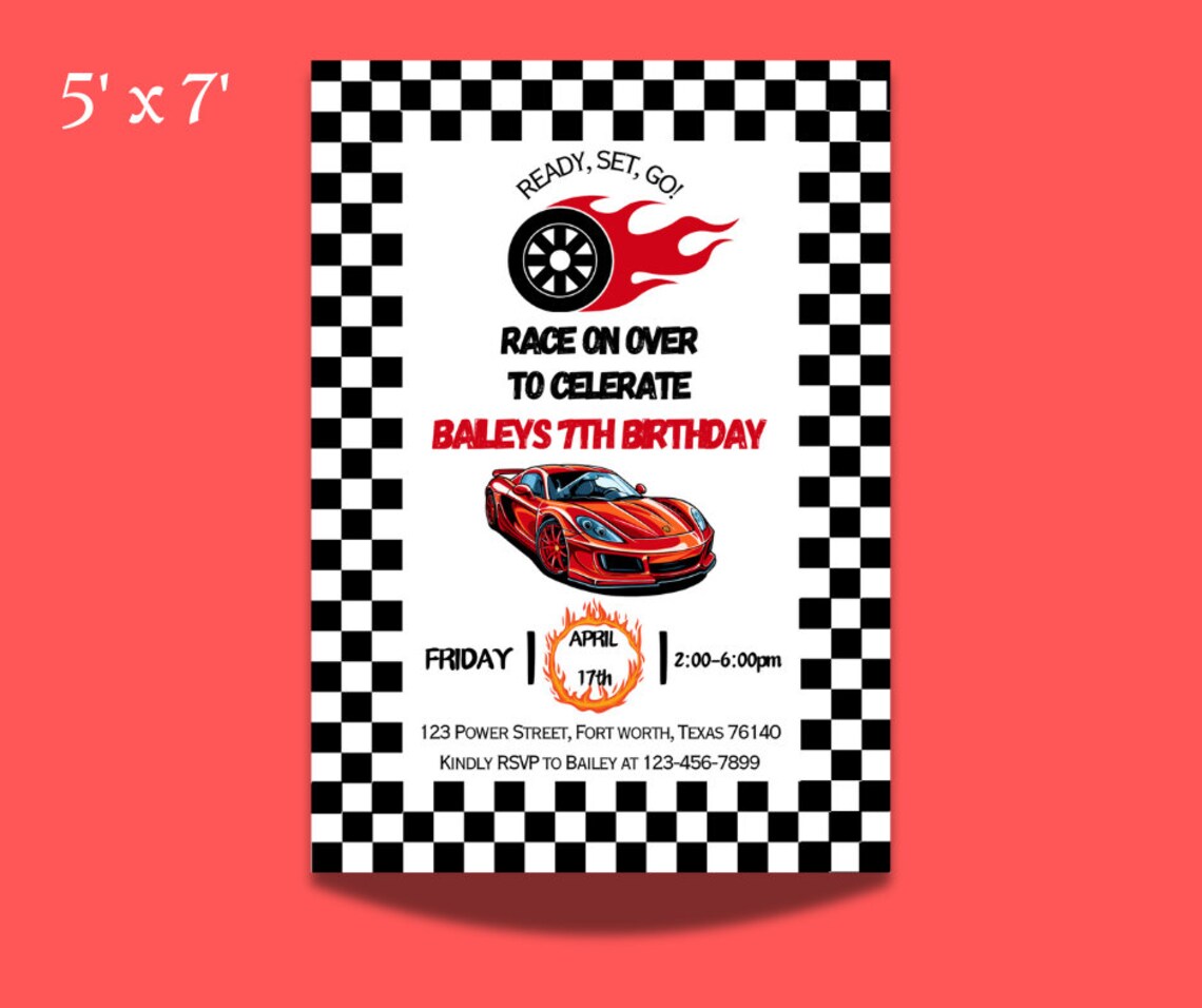 Editable Hot Wheels/cars Theme Birthday Invitation. - Etsy