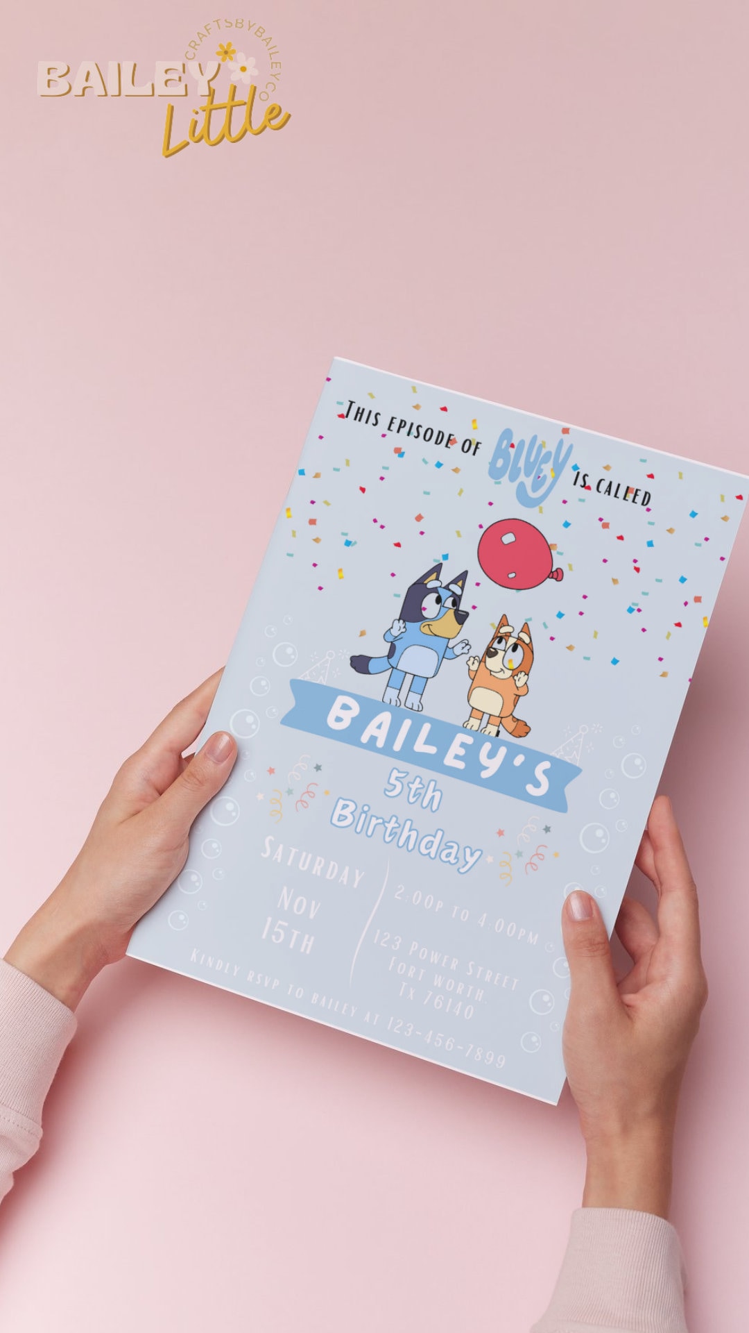 Editable Bluey Theme Birthday Invitation - Etsy