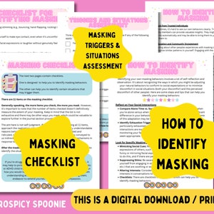 Printable Guide to Neurodivergent Masking, How to Unmask, ND Masking ...
