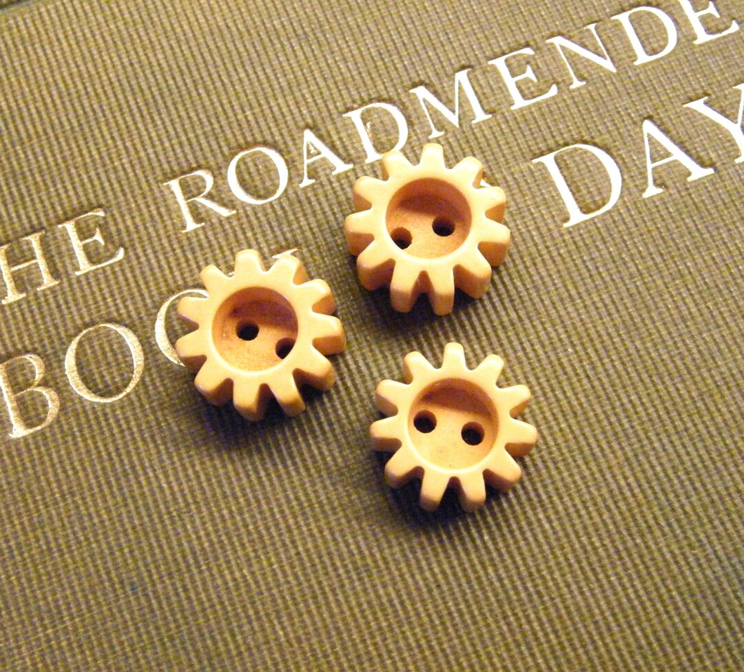Vintage Bakelite Butterscotch Cogs Wheels Buttons Set of 3 - Etsy