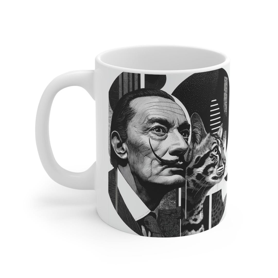 Salvador Dali Ocelot Mug, Avant-garde Ceramic Coffee Cups, 11oz, 15oz ...