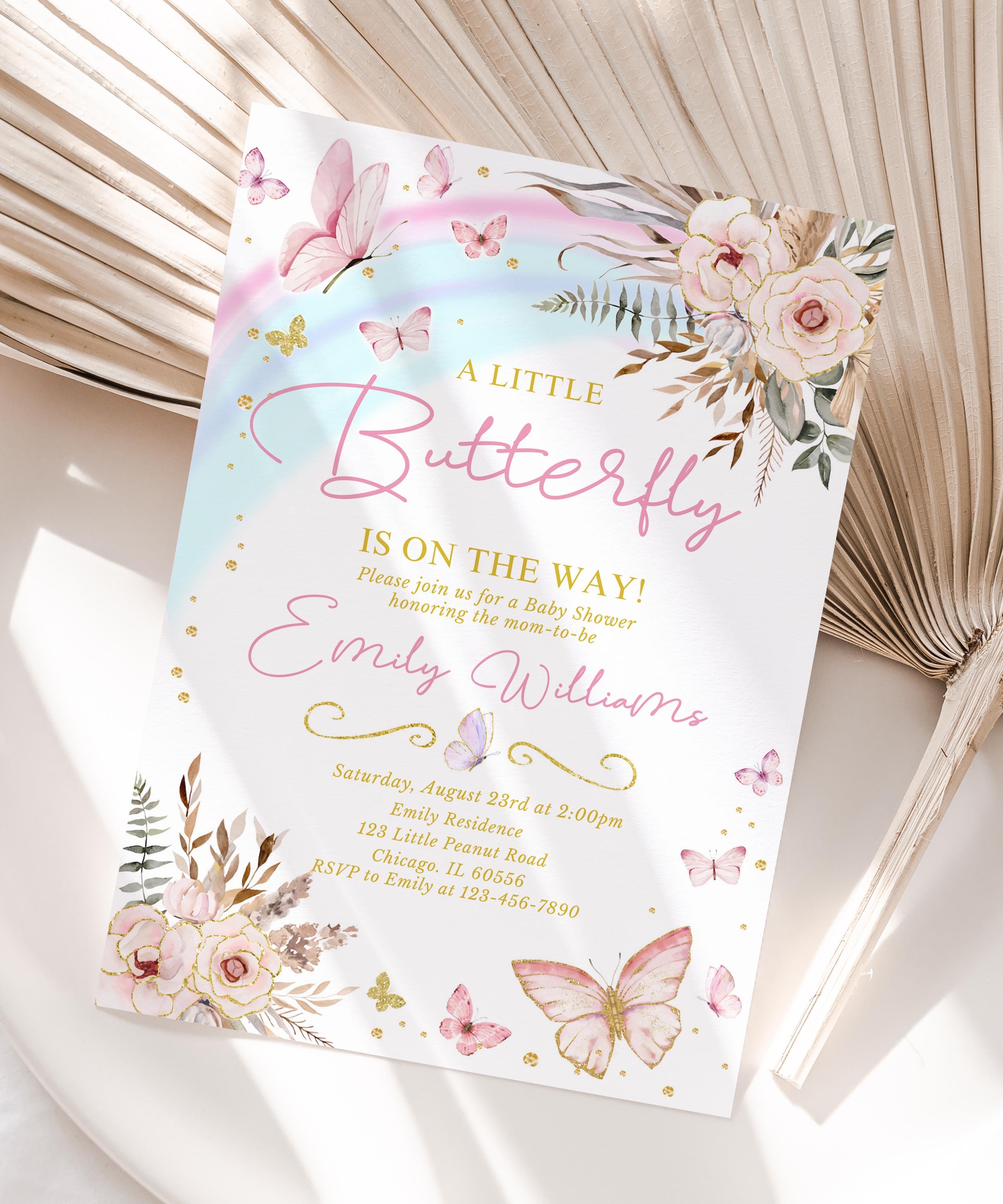 Butterfly Baby Shower Invitations