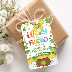 Editable St. Patrick's Day Friend Gift Tag Template, I'm so Lucky to ...