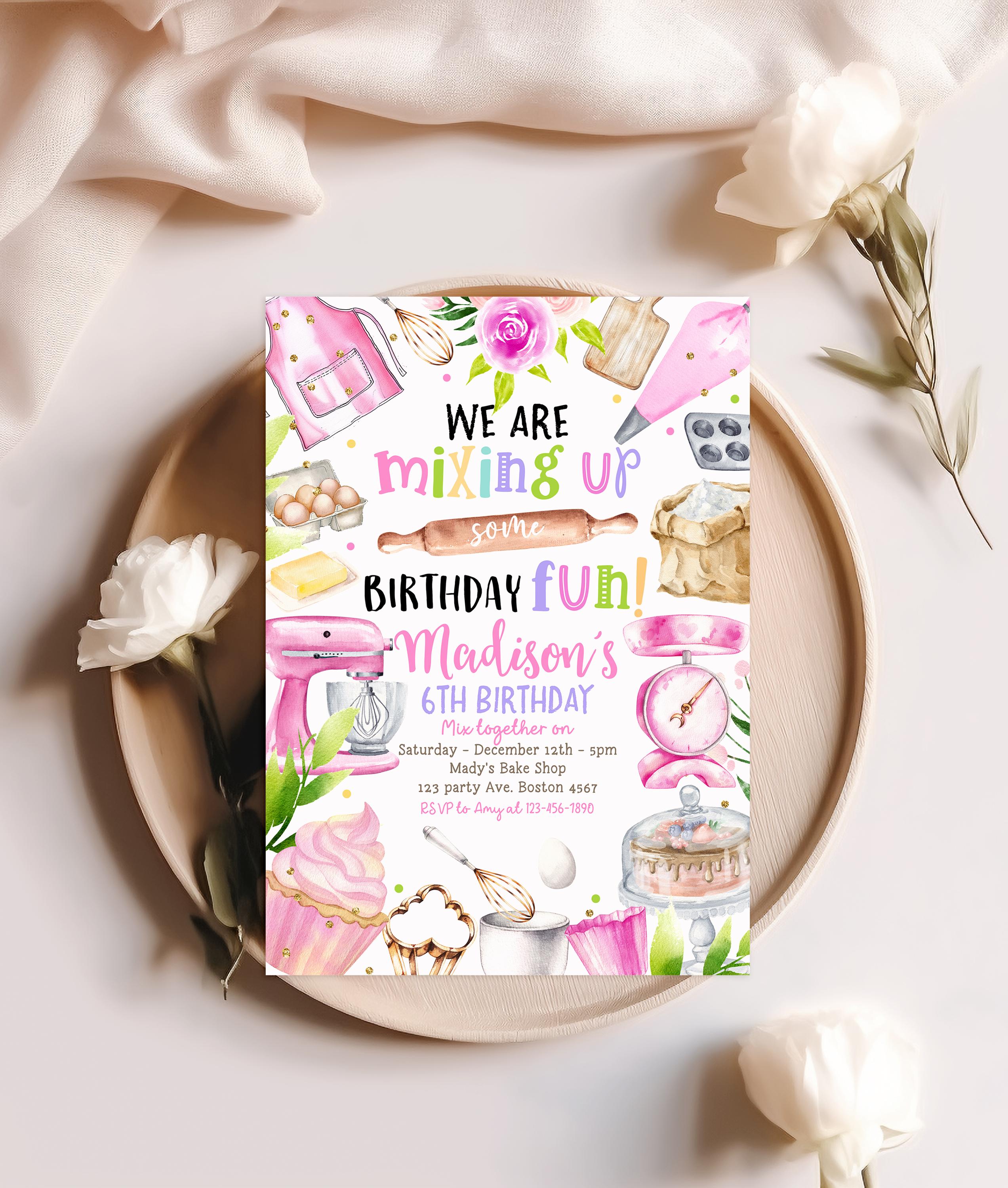Editable Baking Birthday Invitation: Kitchen Party Invite (digital ...