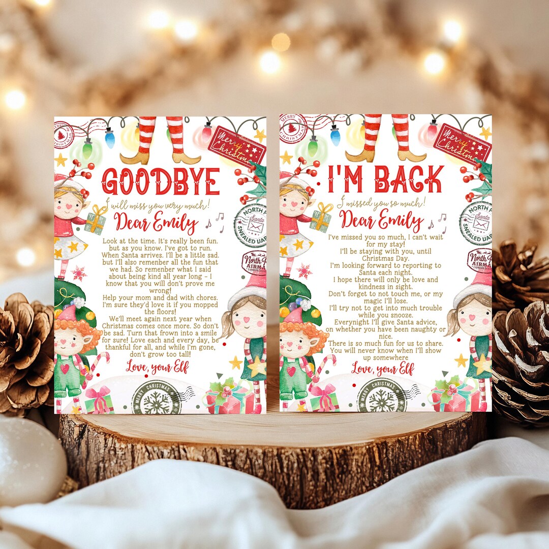 Elf Arrival Letter Elf Return Letter, Christmas Elf Welcome Letter Elf ...