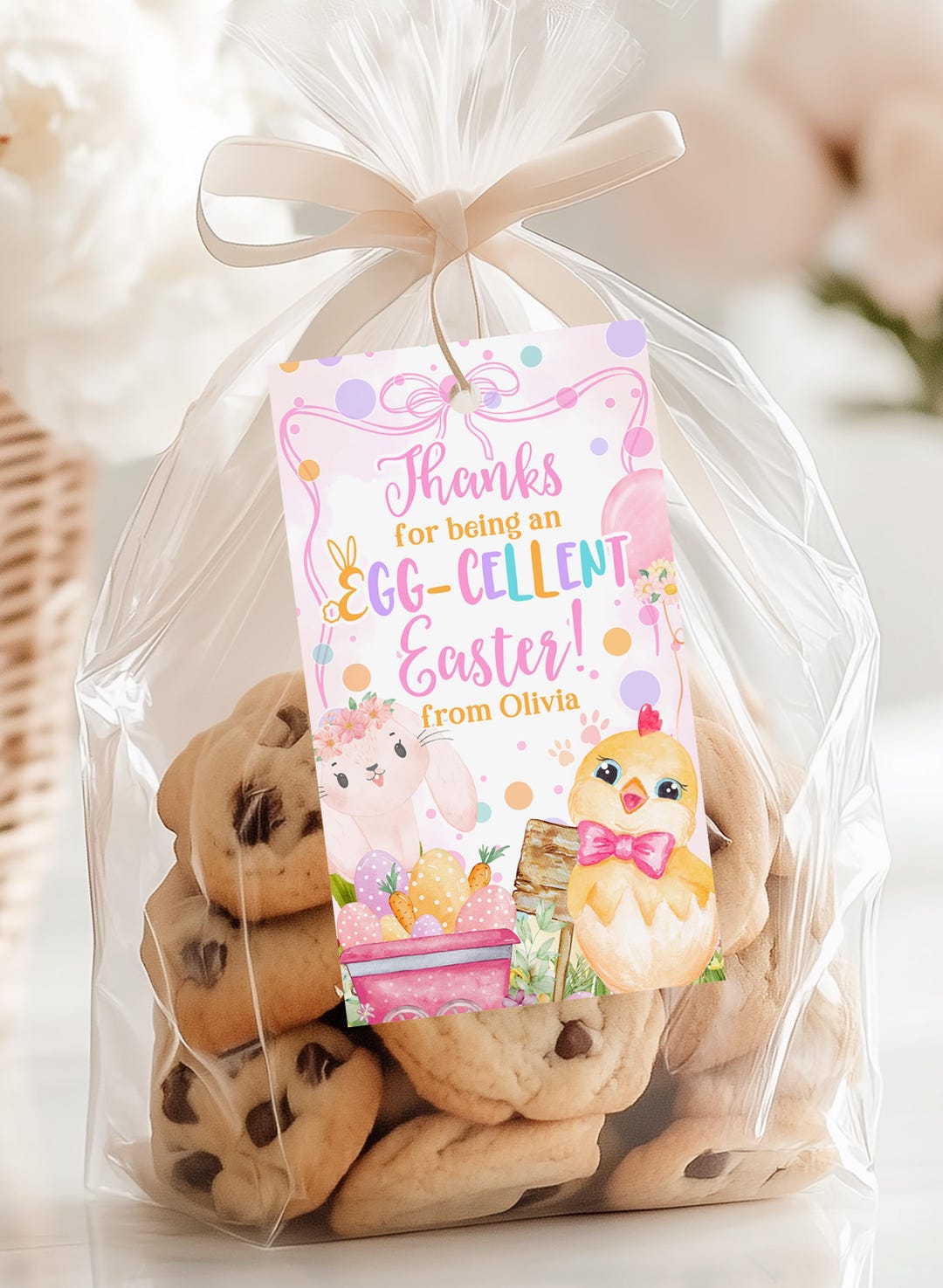 Editable Happy Easter Friend Gift Tags, Hoppy Easter Thanks for Being ...