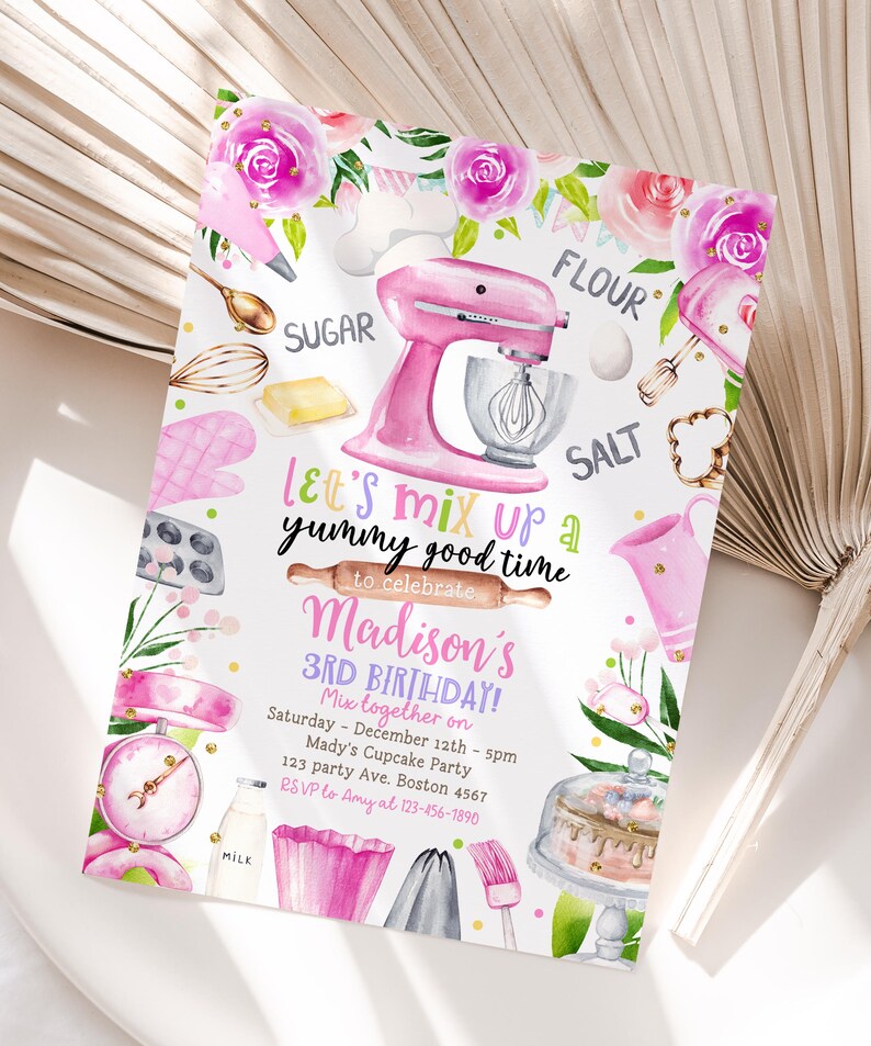 Editable Baking Birthday Invitation: Kitchen Party Invite (digital) - Etsy