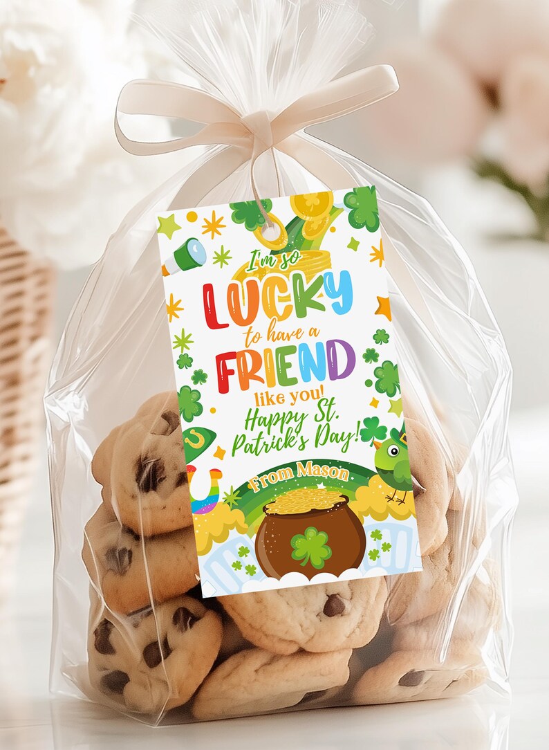 Editable St. Patrick's Day Friend Gift Tag Template, I'm so Lucky to ...