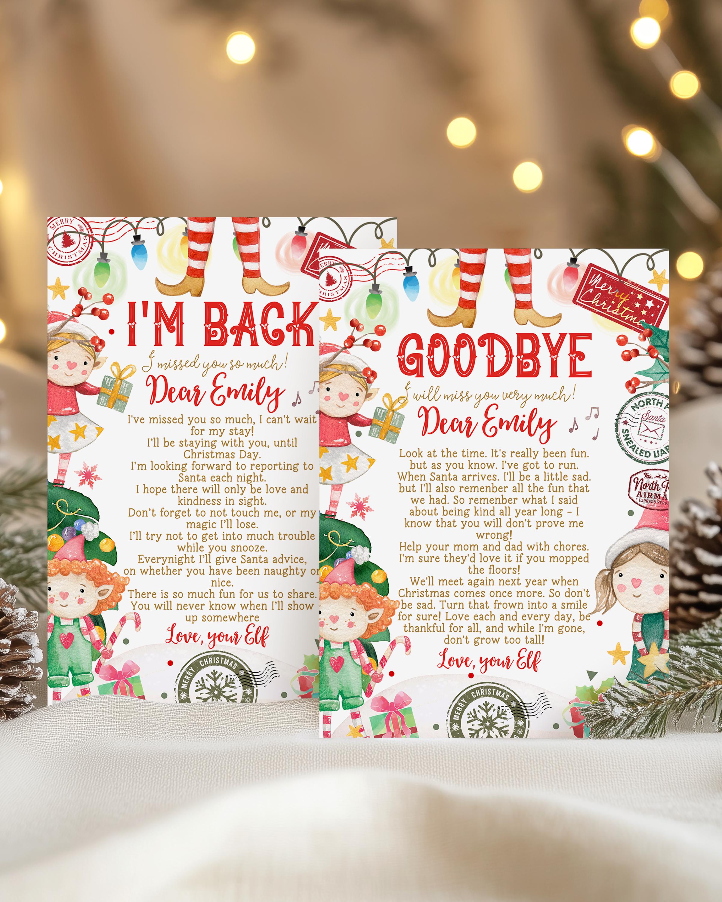Elf Arrival Letter Elf Return Letter, Christmas Elf Welcome Letter Elf ...