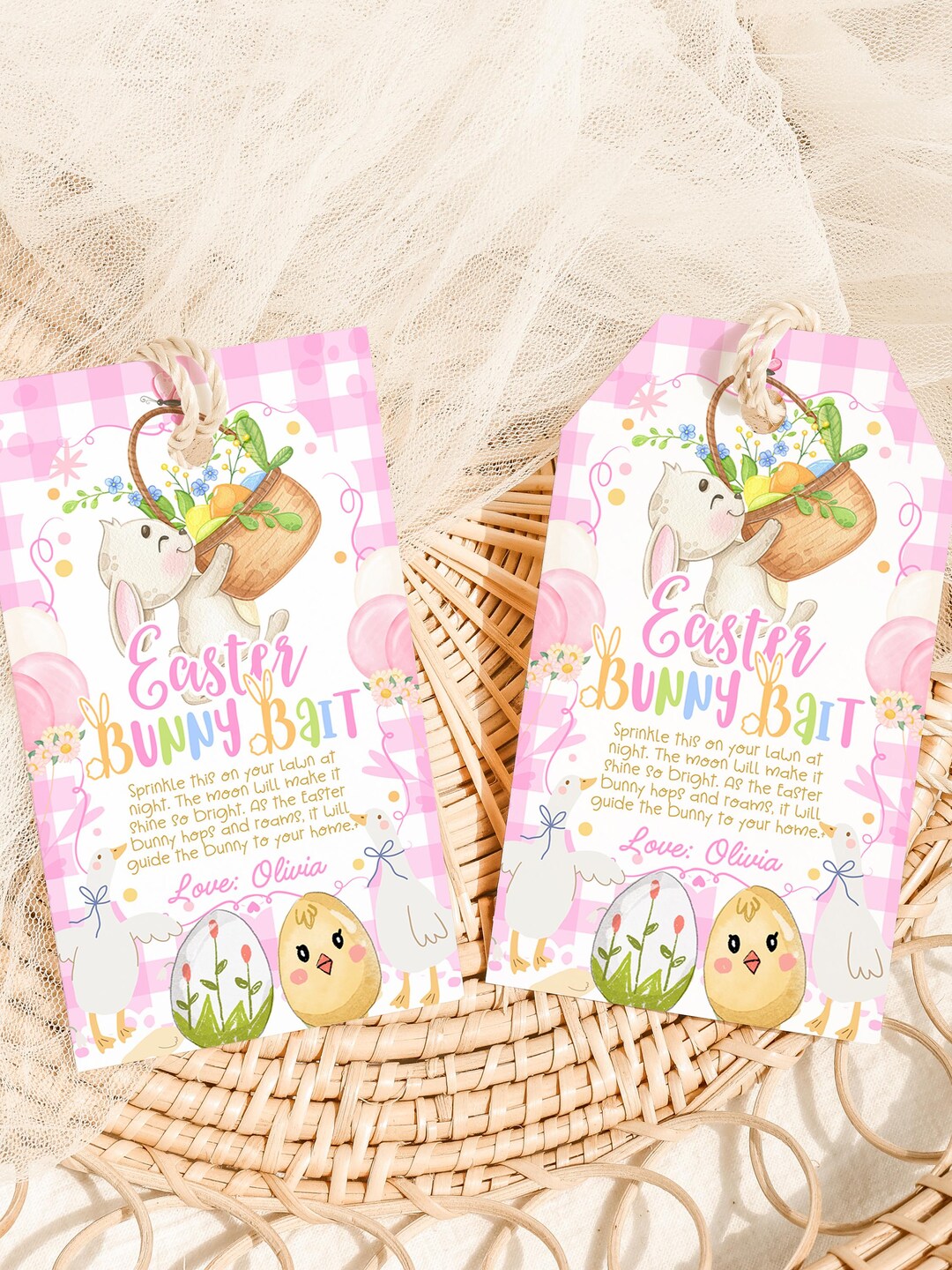 Editable Easter Scavenger Hunt Bunny Bait Gift Tag, Easter Bunny Egg ...