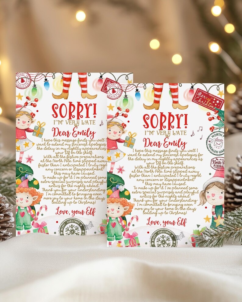 Editable Elf Arrival Letter, Christmas Printable (5x7 Inch) - Etsy