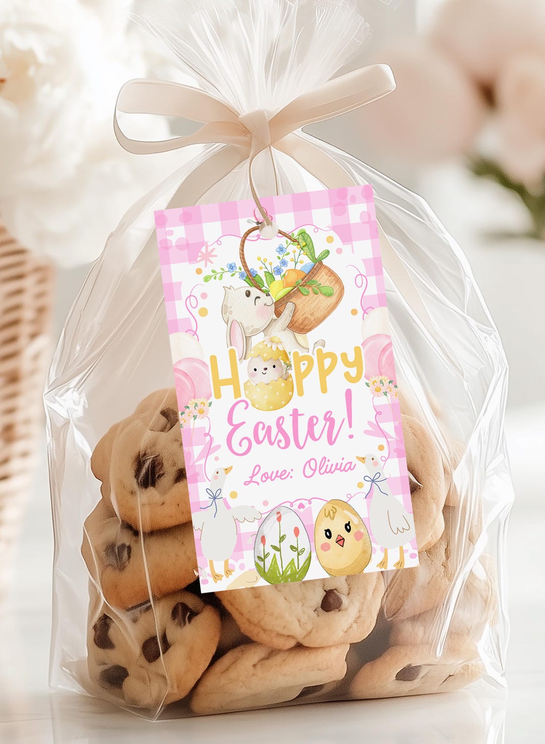 Editable Happy Easter Gift for Friend Gift Tags, Easter Bunny Gift Tags ...