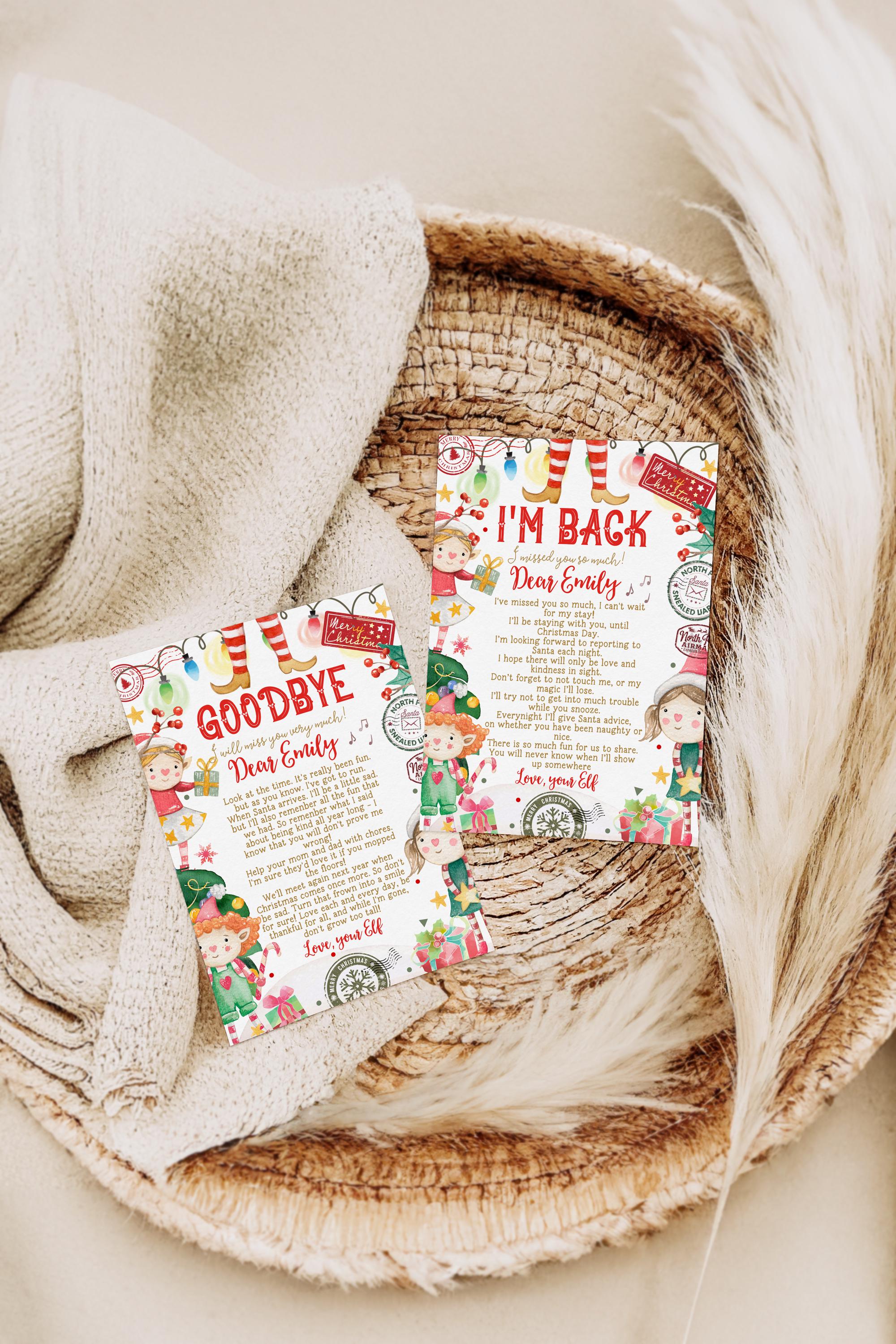 Elf Arrival Letter Elf Return Letter, Christmas Elf Welcome Letter Elf ...