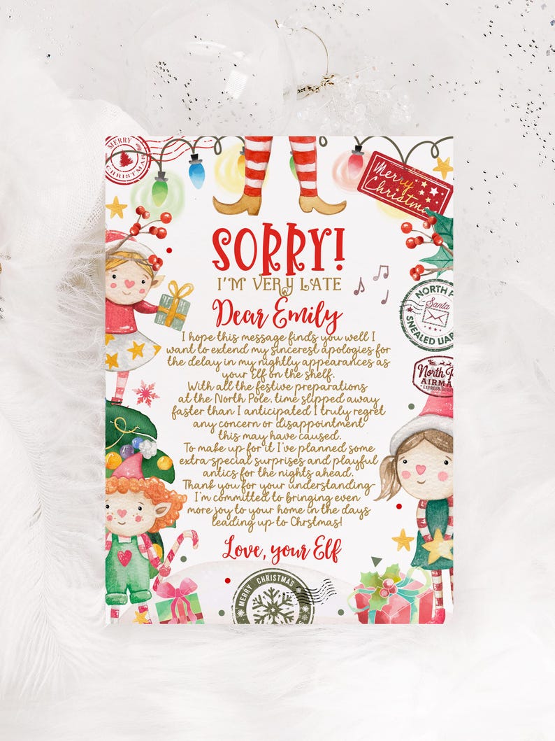 Editable Elf Arrival Letter, Christmas Printable (5x7 Inch) - Etsy