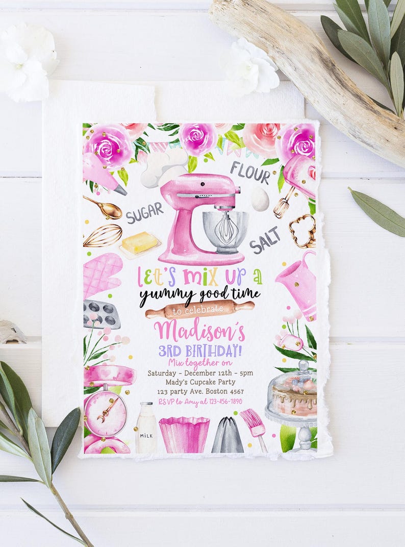 Editable Baking Birthday Invitation: Kitchen Party Invite (digital) - Etsy