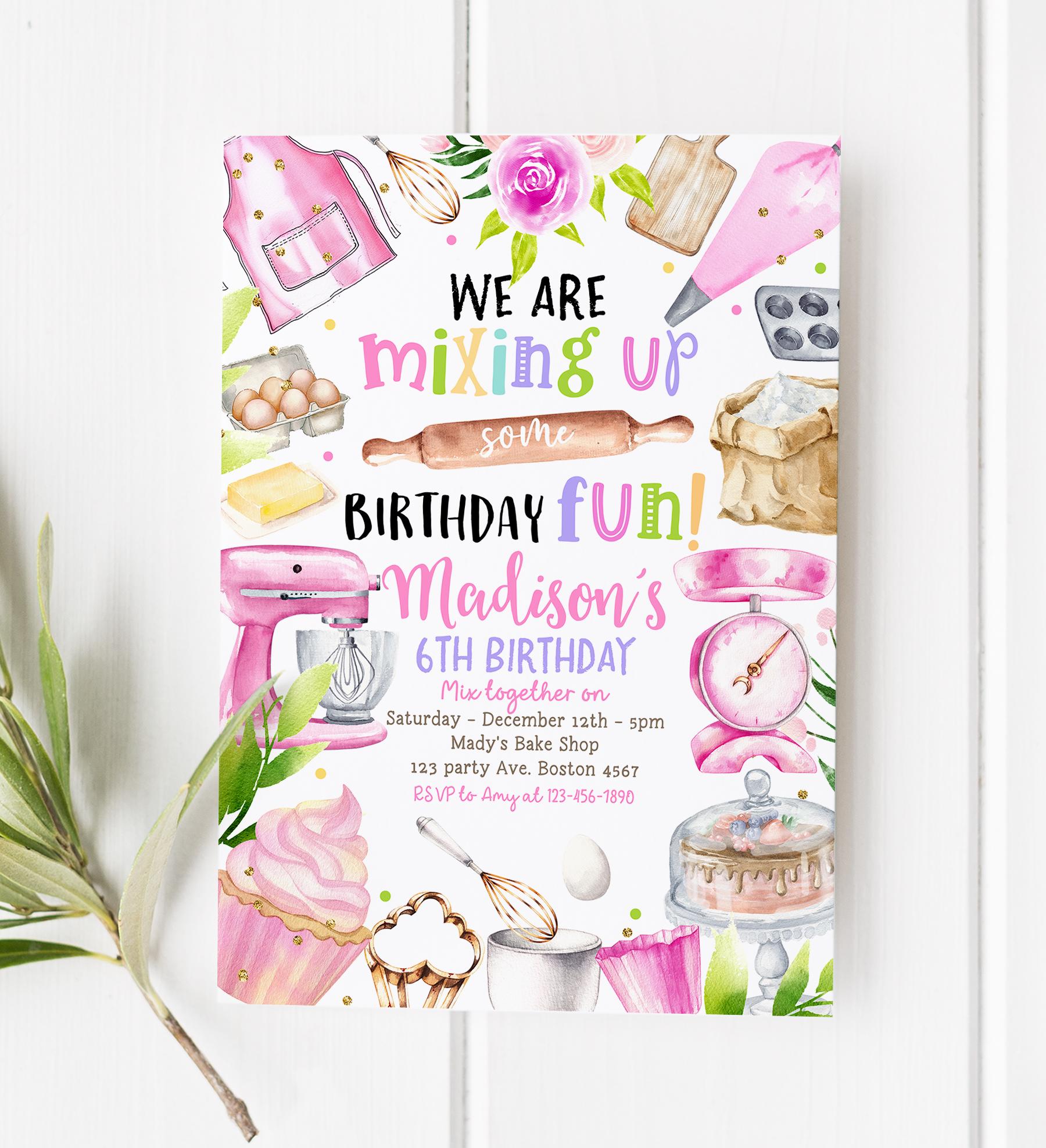 Editable Baking Birthday Invitation: Kitchen Party Invite (digital ...