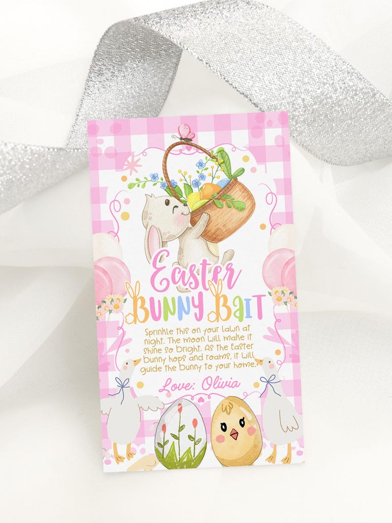 Editable Easter Scavenger Hunt Bunny Bait Gift Tag, Easter Bunny Egg ...