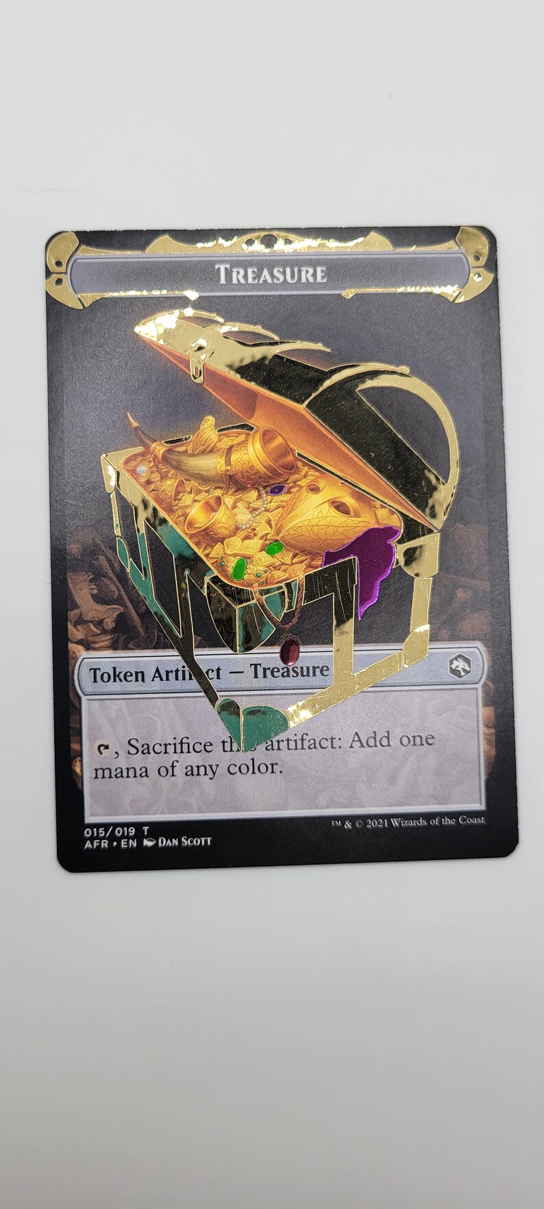 MTG Foil Alter, Treasure Token Gold Chrome Vinyl Frame, Artifact - Etsy