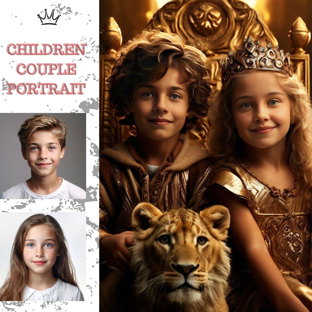 Custom Royal Brother and Sister Portrait From Photo,renaissance Couple ...