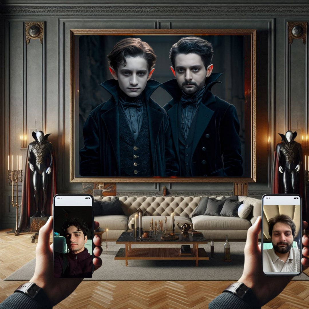 Personalized Vampire Brothers Portrait From Photo,girl and Women Gothıc ...