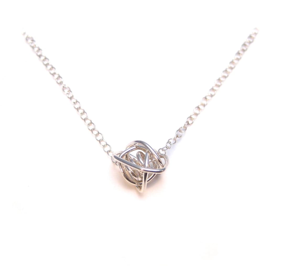 Unique Silver Necklace, Silver Knot Necklace, One of a Kind Pendant ...