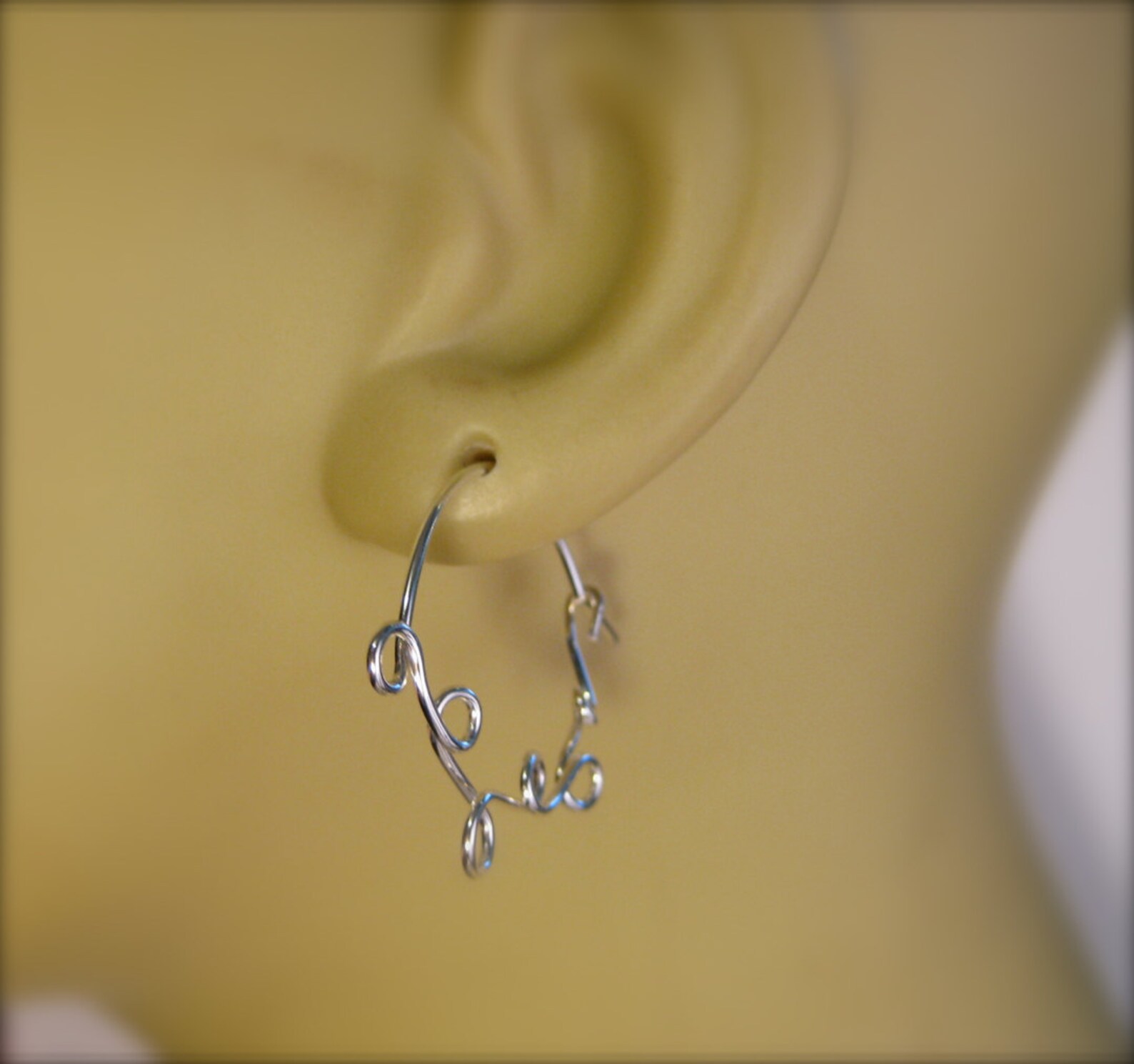 Loop De Loop Silver Hoop Earrings Funky Silver Hoops One of - Etsy
