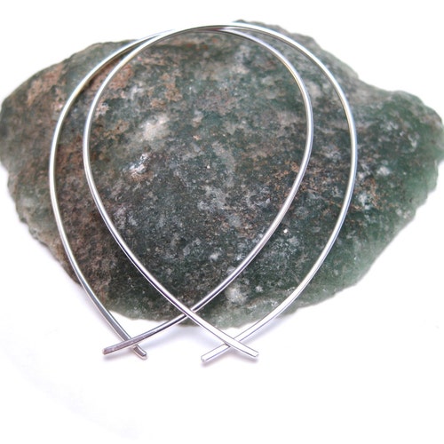 4 Inch Earrings STERLING SILVER TEAR Hoop Wire Earring. 18 | Etsy