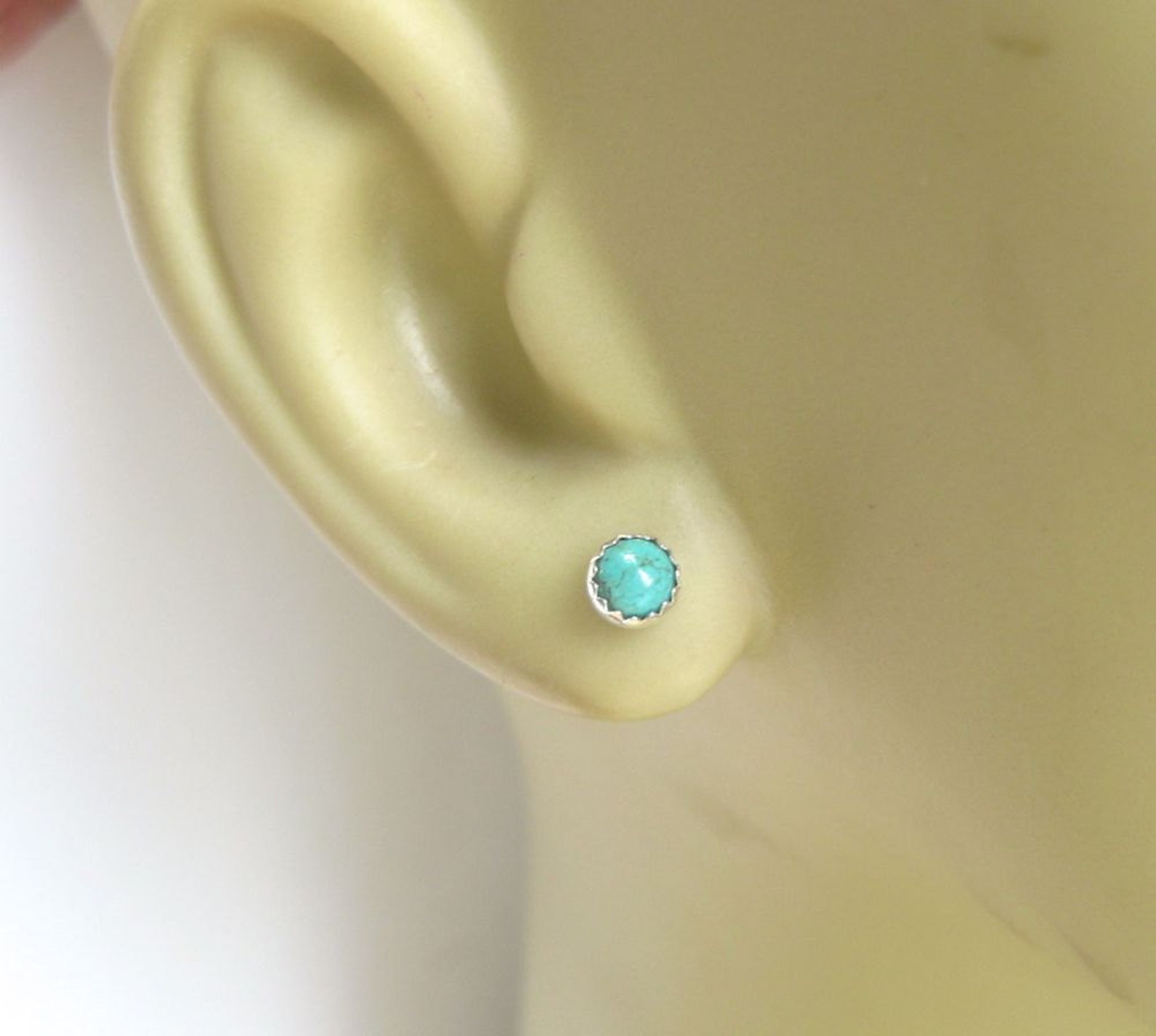 Small Turquoise Stud Earrings, 5 Mm or 6mm, Turquoise Earrings ...