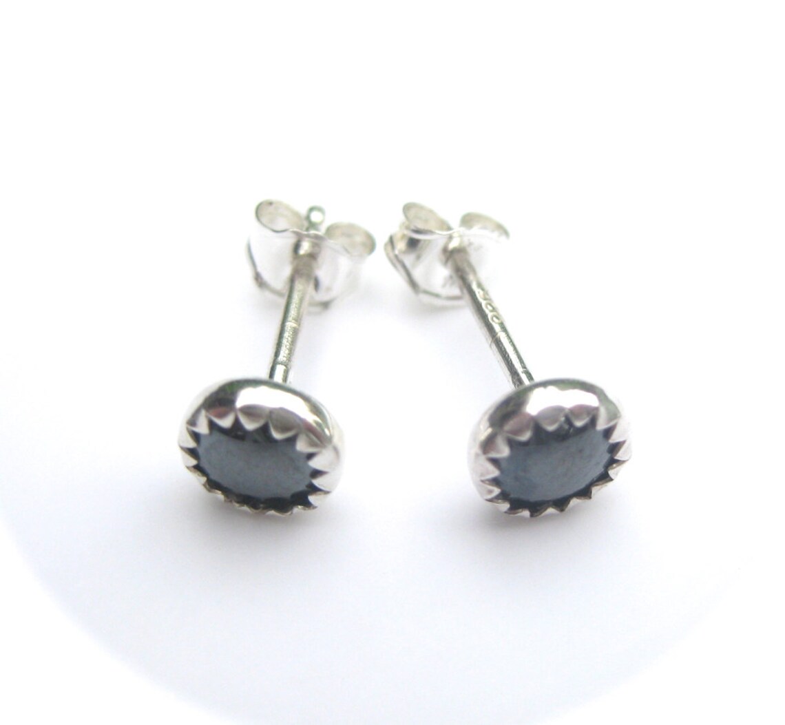 Hematite Stud Earrings, Gray Studs, Mens Stud Earrings, Hematite ...