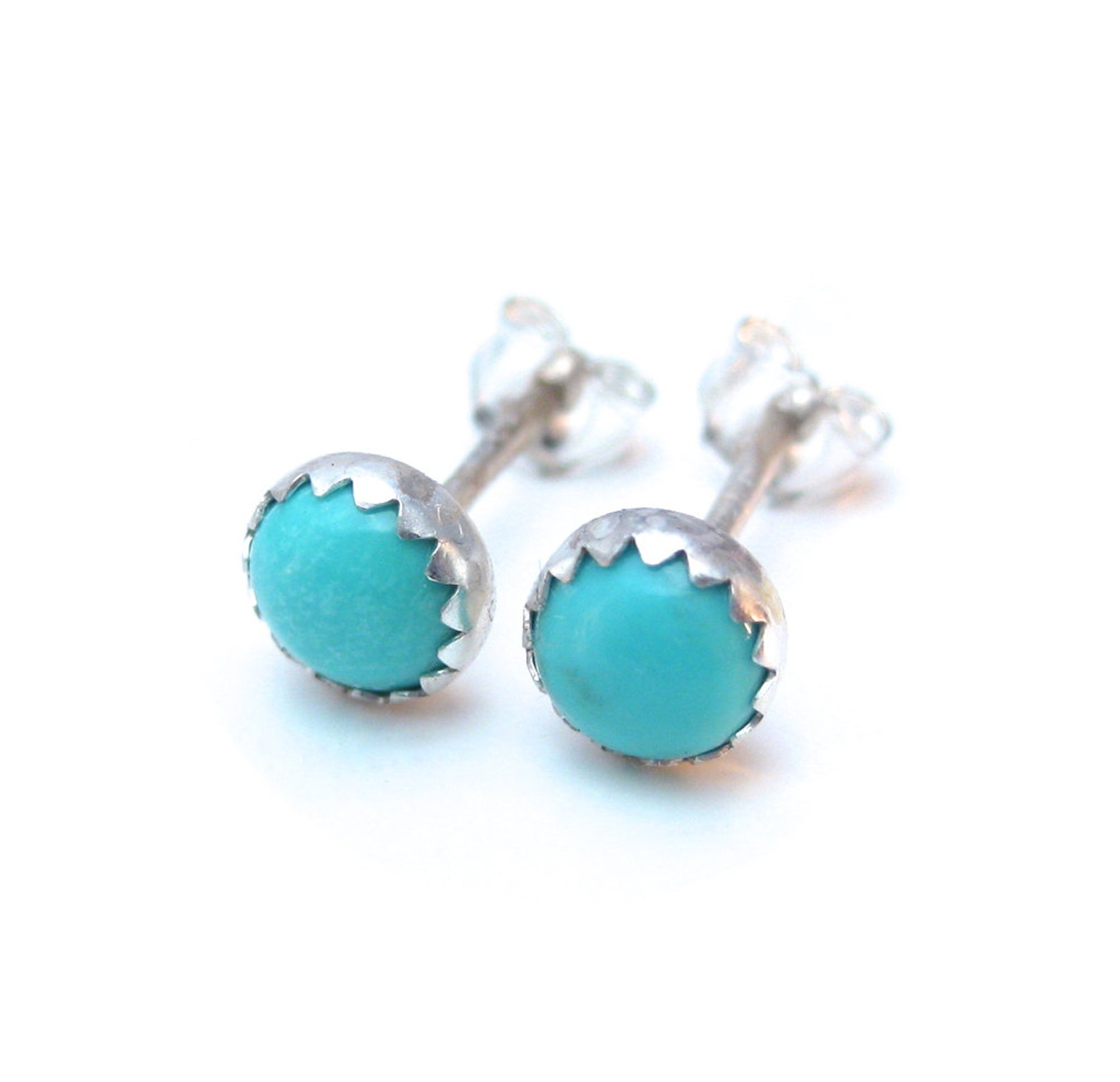 Small Turquoise Stud Earrings, 5 Mm or 6mm, Turquoise Earrings ...