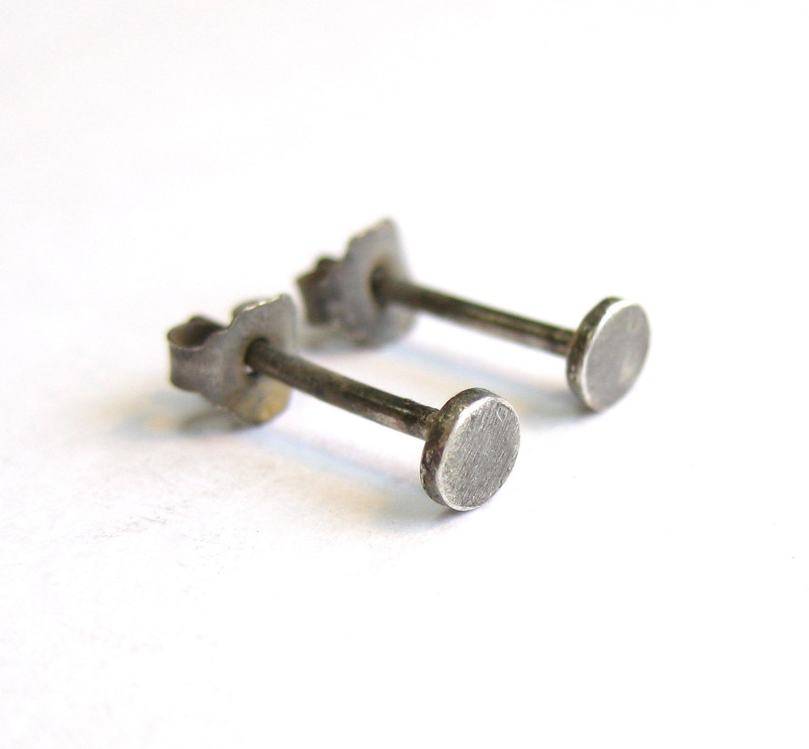 Tiny Black Flat Studs Unisex or Mens Studs 3 Mm Studs Black - Etsy
