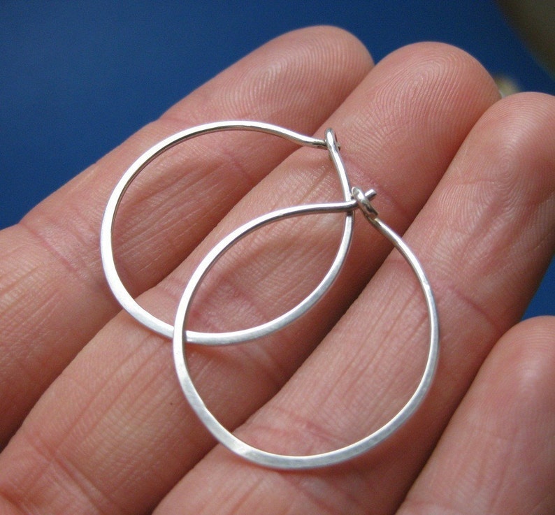 Medium Sterling Silver Earrings Hoops Thin Silver Hoops - Etsy