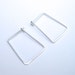 Silver Rectangle Hoop Earrings- Geometric Hoops - Etsy