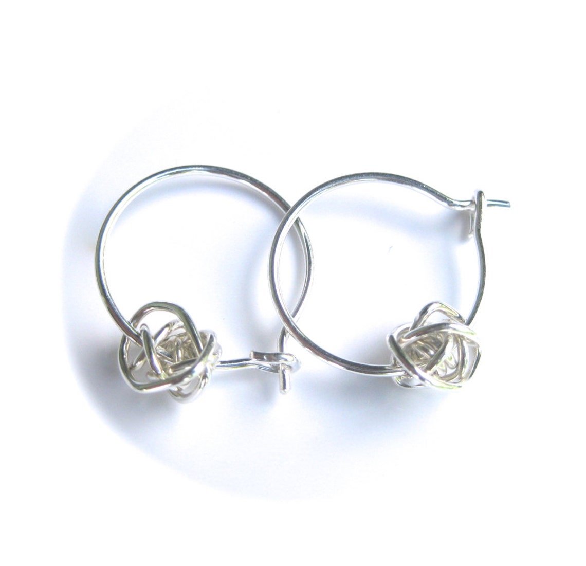 Silver Wire Knot Hoop Earrings Unique Hoops Cool Hoops | Etsy