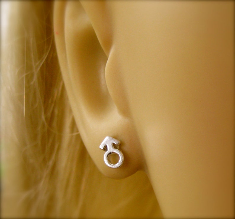 Gender Symbol Earrings, Female Symbol Stud Earrings, Arrow Studs, Gay ...