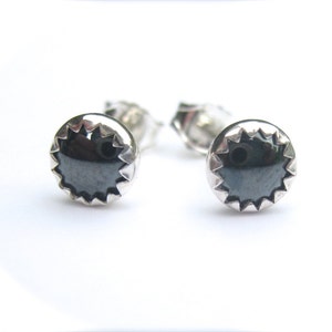 Hematite Stud Earrings, Gray Studs, Mens Stud Earrings, Hematite ...
