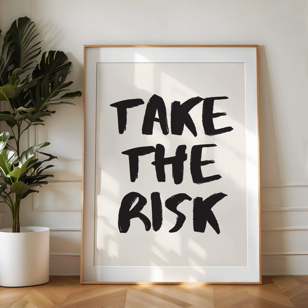 Take the Risk Wall Decor Motivation Prints Guest Bedroom Wall Art ...