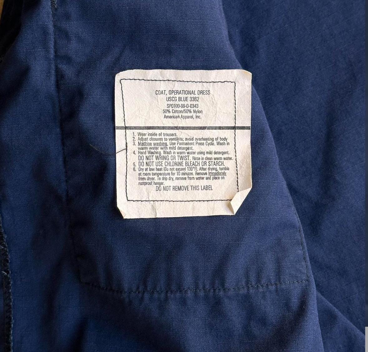 USCG US Coast Guard Coat Operational Dress Uniform Blue Sz Reg 47 - Etsy