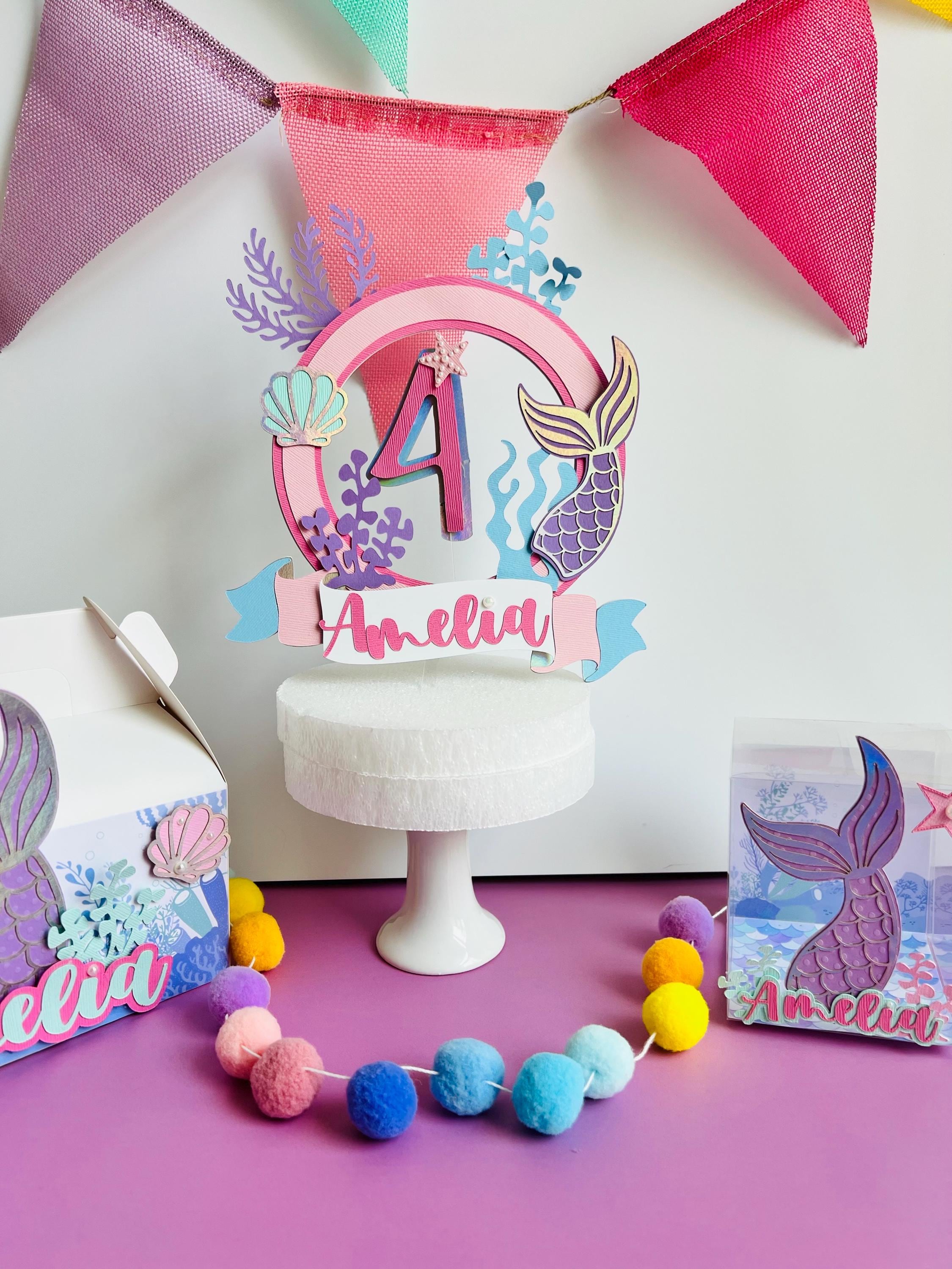 Mermaid Cake Topper, Little Mermaid Cake Topper, Under the Sea Birthday ...