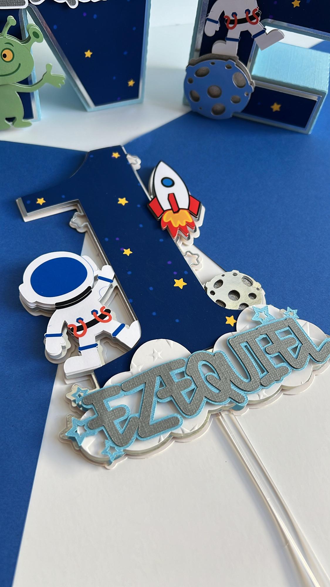 Astronaut Cake Topper: First Trip Around the Sun, Space Theme - Etsy