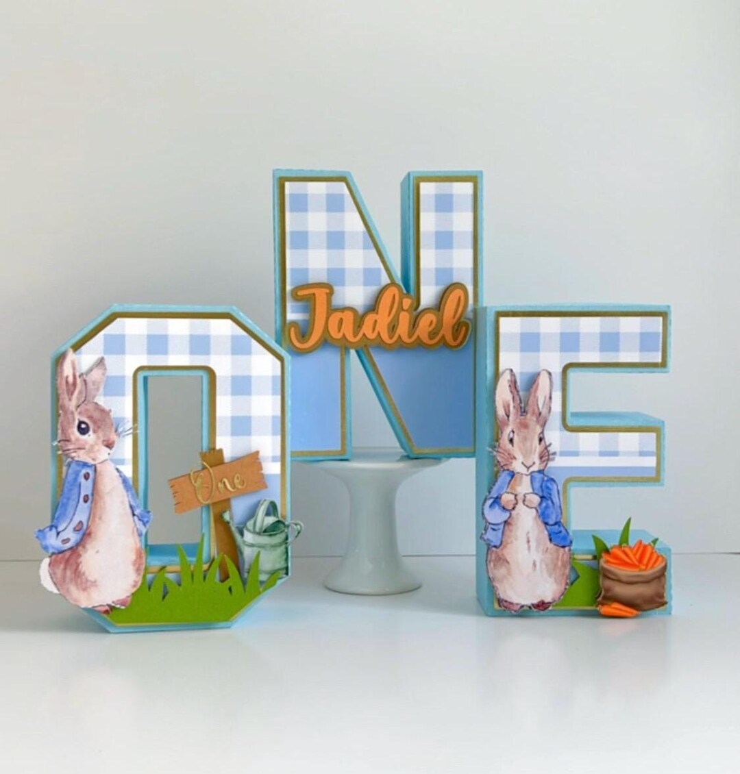 Peter Rabbit ONE 3D Letter Set, 1st Birthday, Peter Rabbit Theme, Peter ...