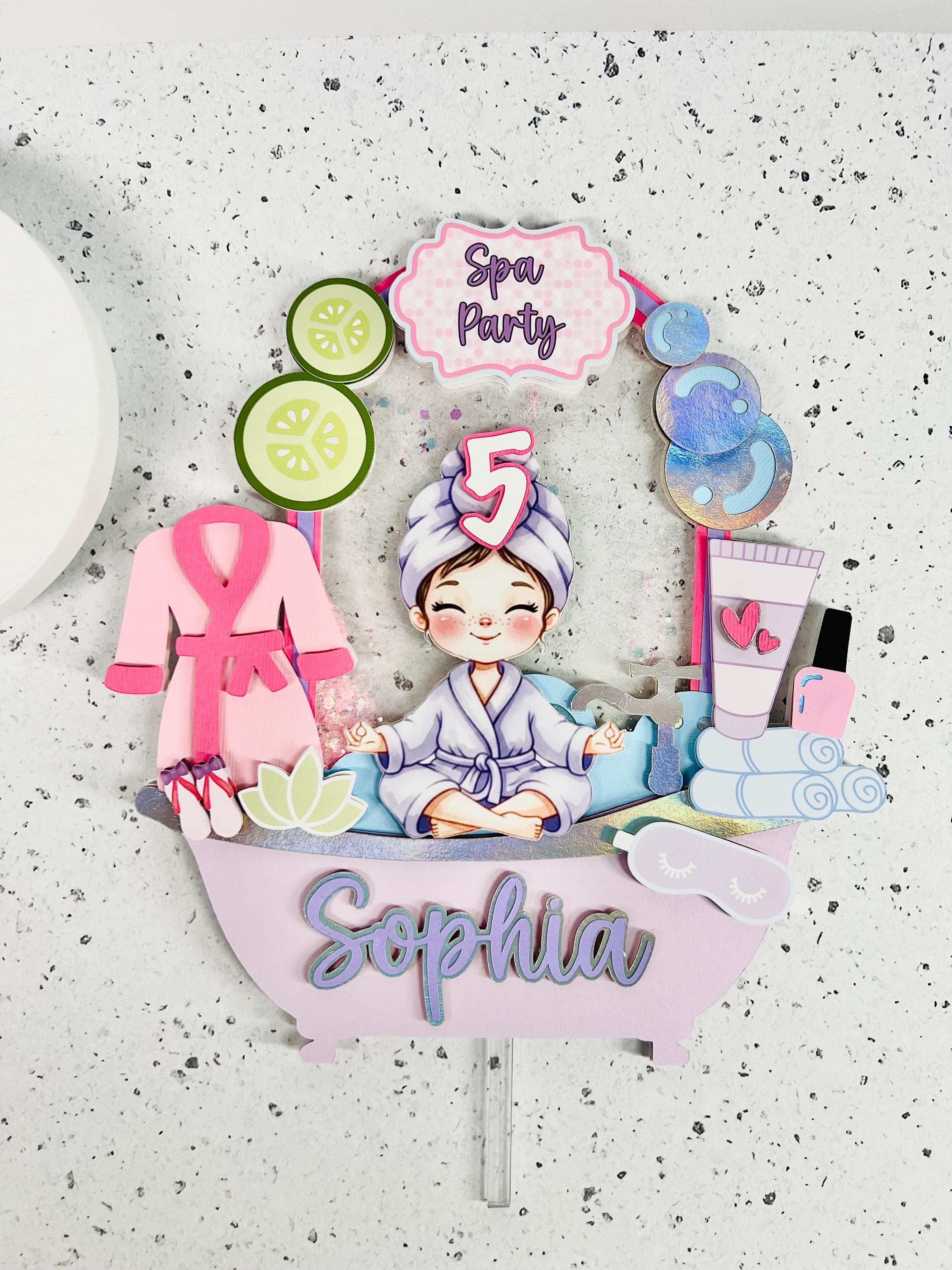 Personalized Spa Party Cake Topper, Girl's Birthday Decoration - Etsy
