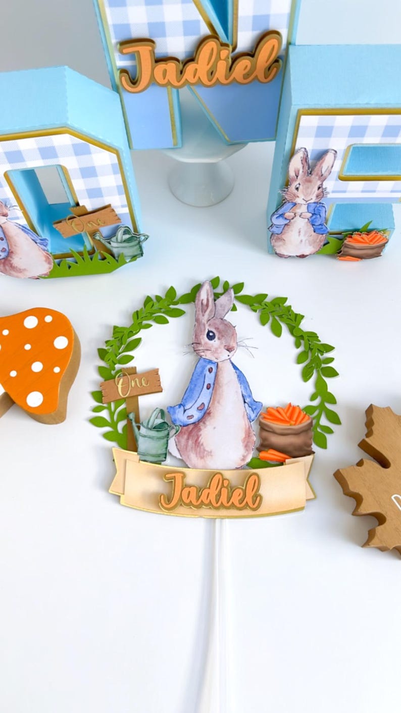 Peter Rabbit Personalized Easter and Birthday Cake Topper - Bunny 1st ...