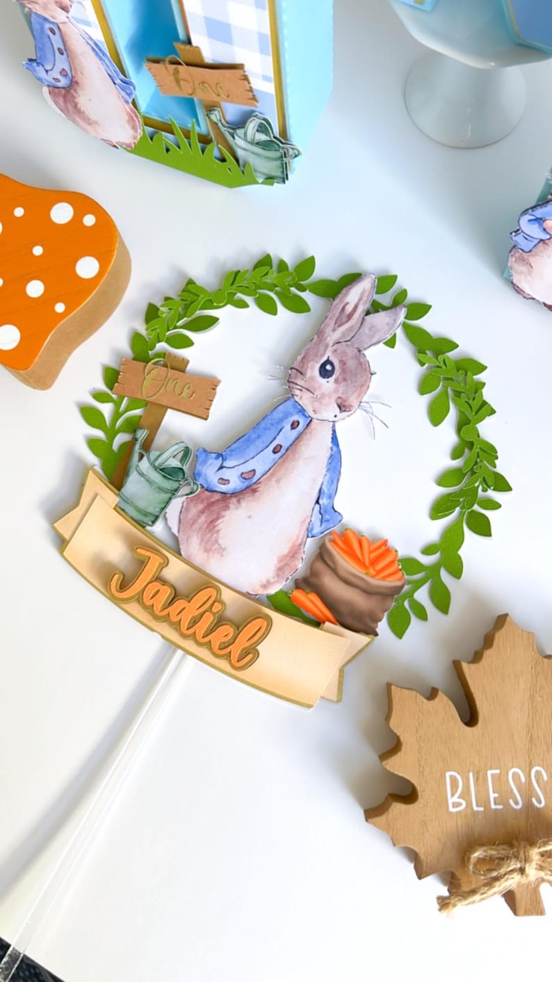 Peter Rabbit Personalized Easter and Birthday Cake Topper - Bunny 1st ...