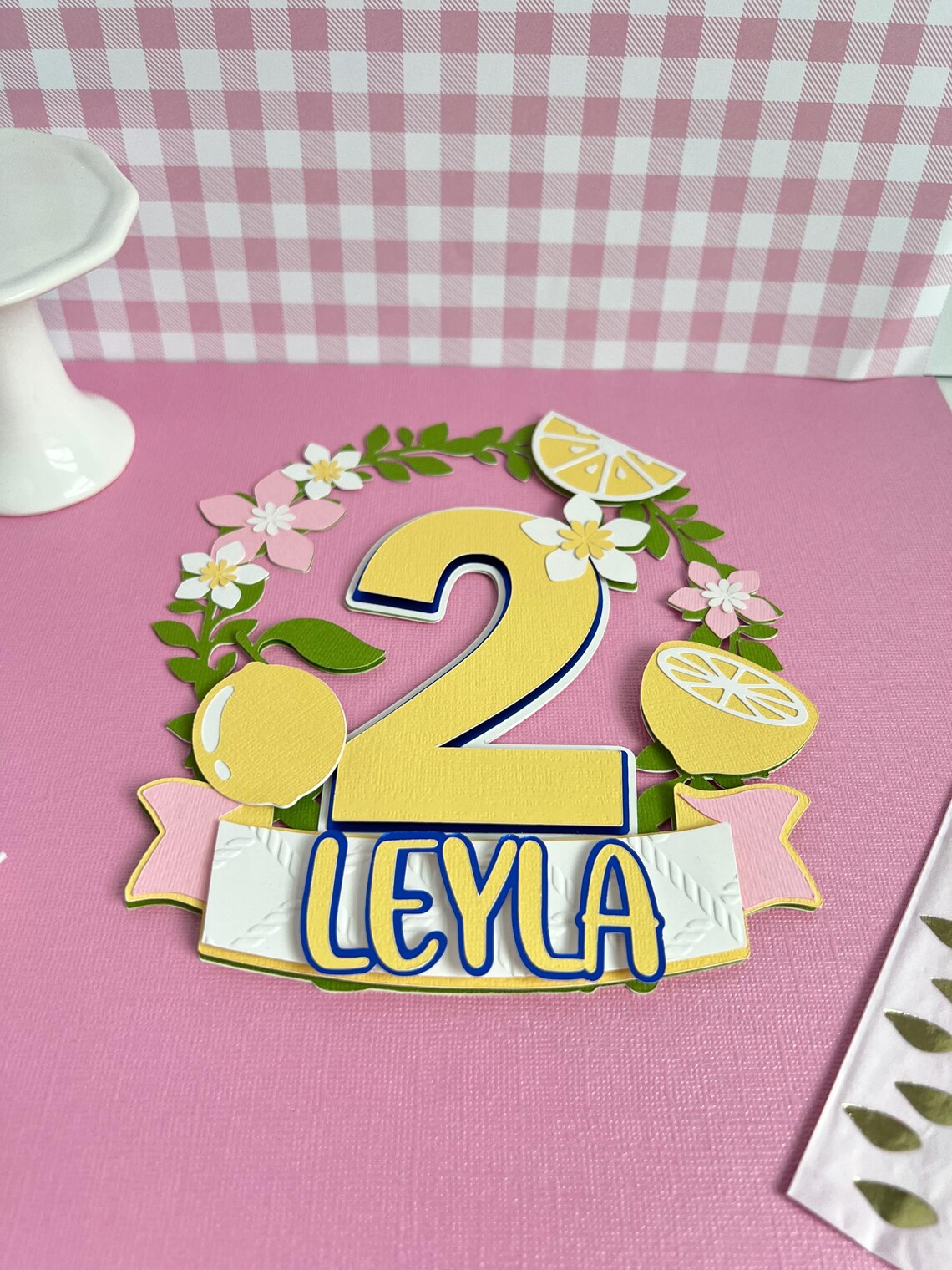 Lemon Birthday Cake Topper, Floral Baby Shower Topper, Summer Party ...