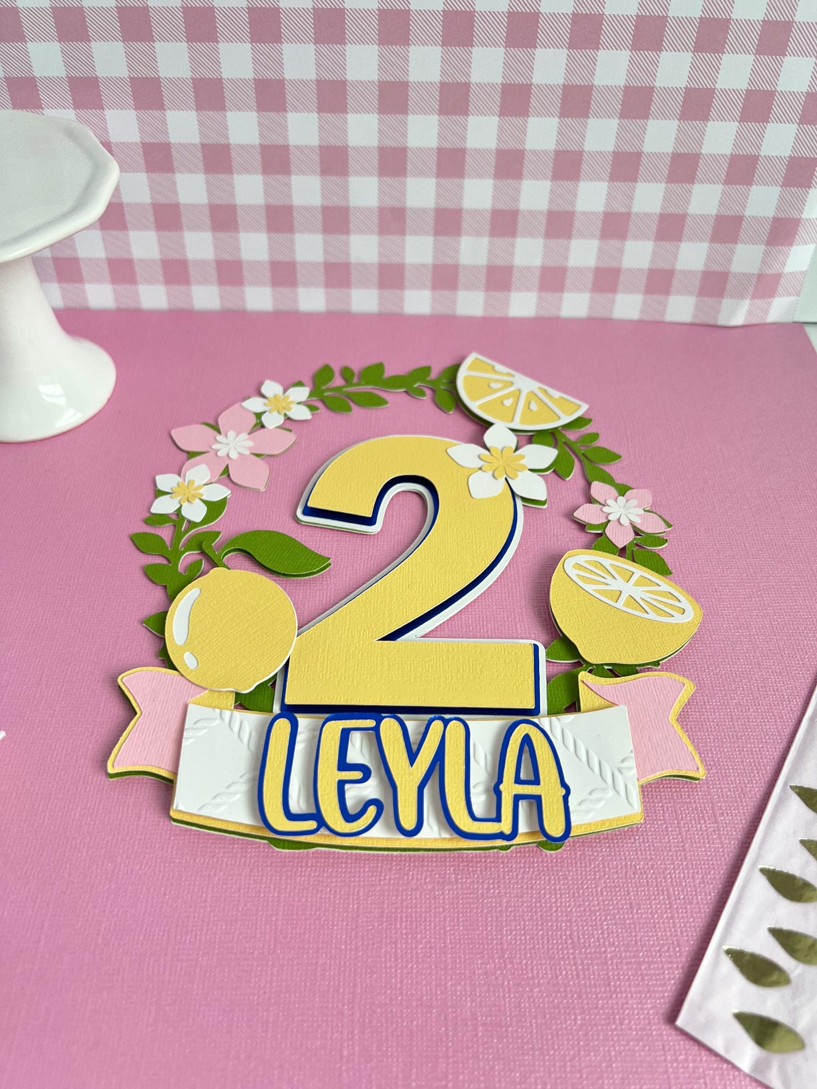 Lemon Birthday Cake Topper, Floral Baby Shower Topper, Summer Party ...