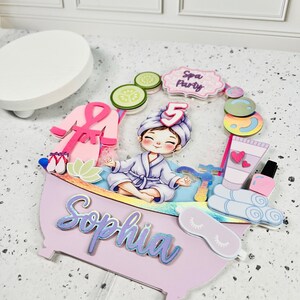 Personalized Spa Party Cake Topper, Girl's Birthday Decoration - Etsy
