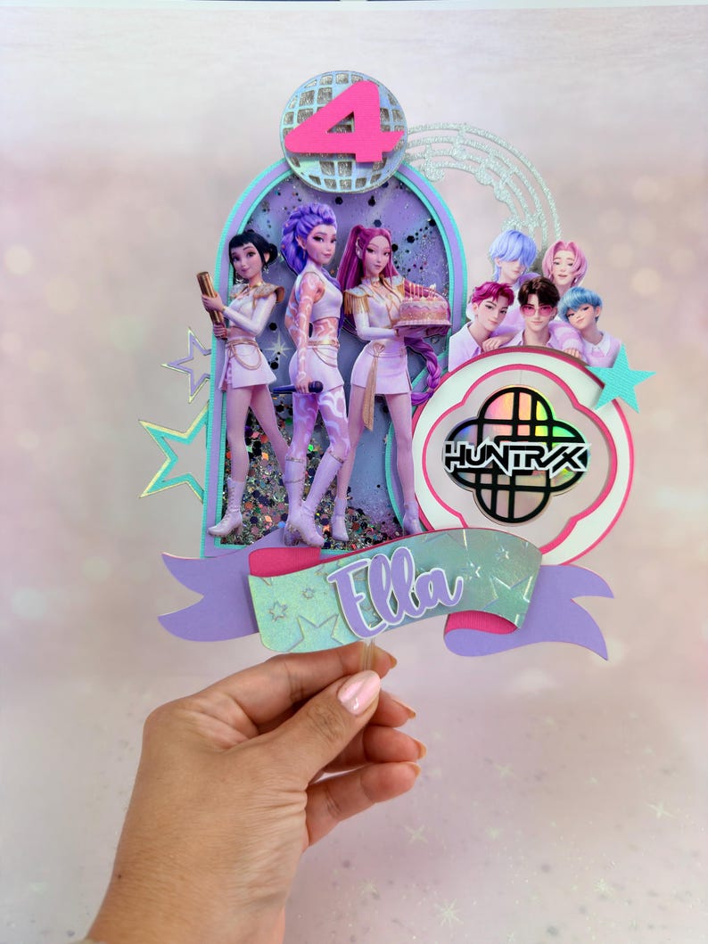 K POP Cake Topper – Demon Hunter Birthday Party Decoration, Huntri ...