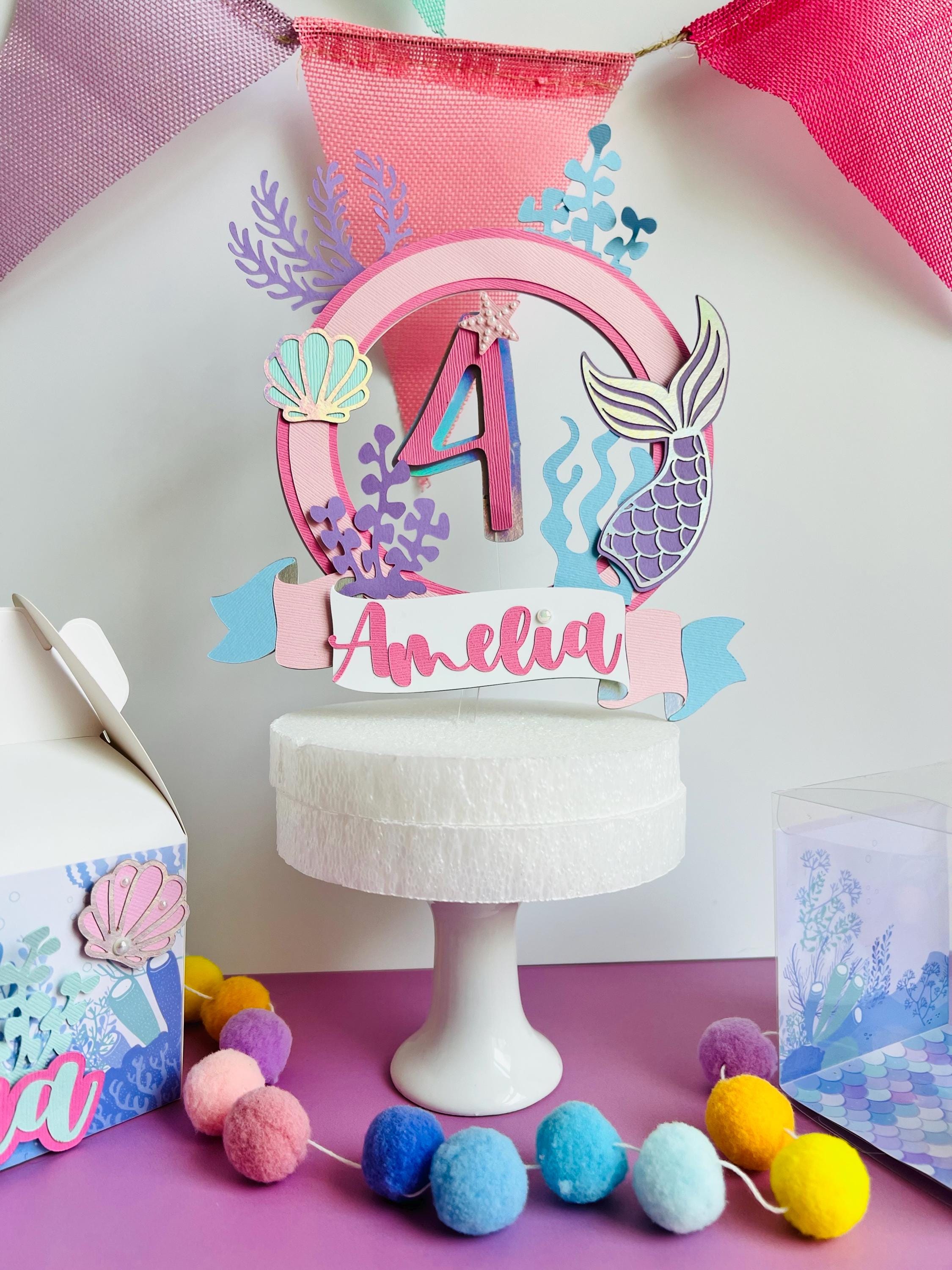 Mermaid Cake Topper, Little Mermaid Cake Topper, Under the Sea Birthday ...