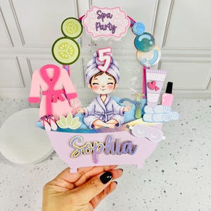 Personalized Spa Party Cake Topper, Girl's Birthday Decoration - Etsy